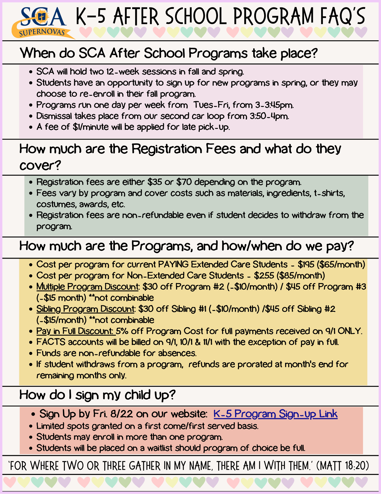K-5 After School Programs - Sunlight Christian Academy